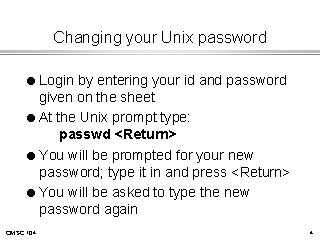 Changing your Unix password