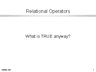 Relational Operators