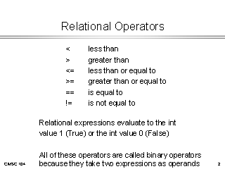 Relational Operators