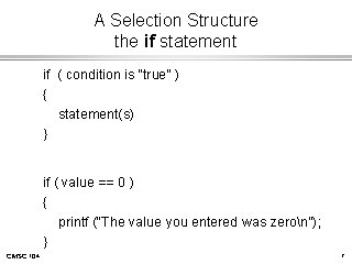 A Selection Structure