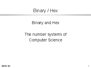 Binary / Hex