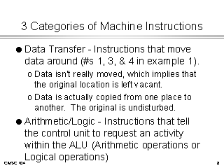3 Categories of Machine Instructions