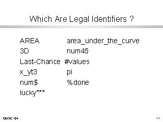 Which Are Legal Identifiers